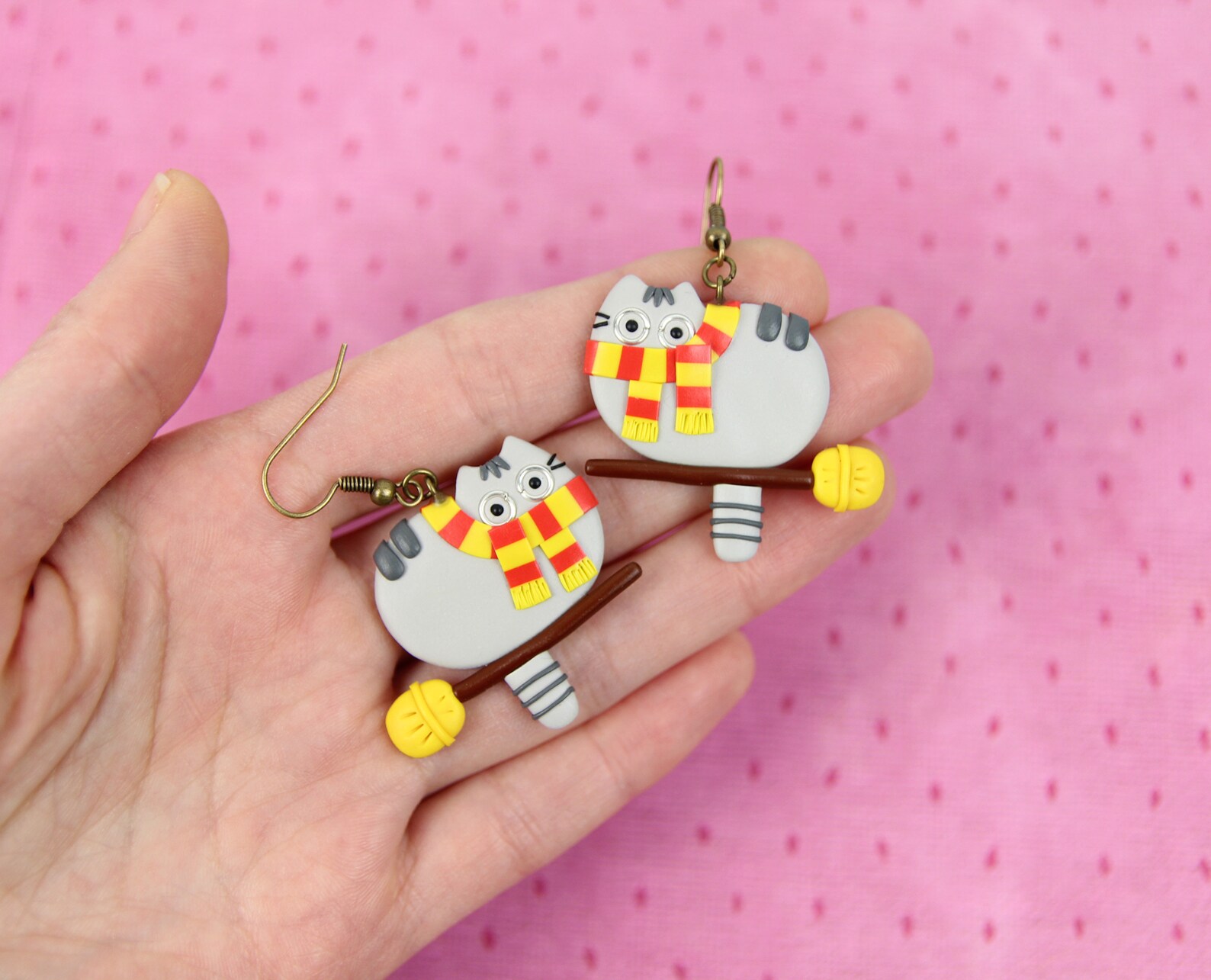 Wizard Pusheen Earrings Funny Friends Gift Magic Cat | Etsy