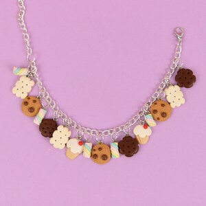 Cookies Charms Bracelet, Sweets Lover Gift, Miniature Food Jewelry ...