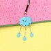 Rainy Cloud Keychain, Gift for Friends, Blue Raindrop Necklace, Kawaii ...