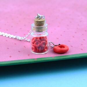 Tiny Red Blood Cell in Glass Bottle Necklace, Biology Microbiology Gift ...