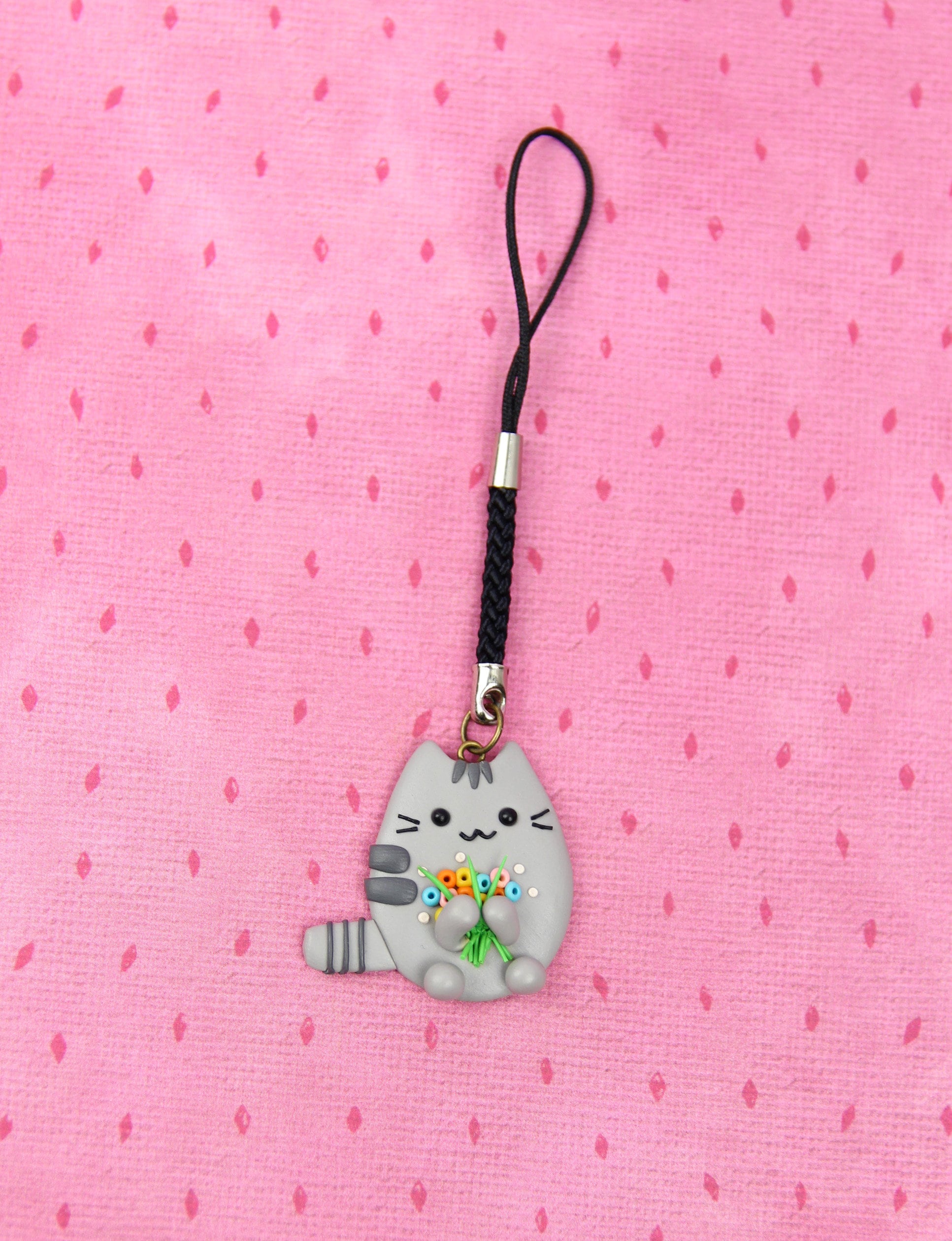 Spring Pusheen Pin, Gift for Daughter, Funny Animal Brooch, Pusheen ...