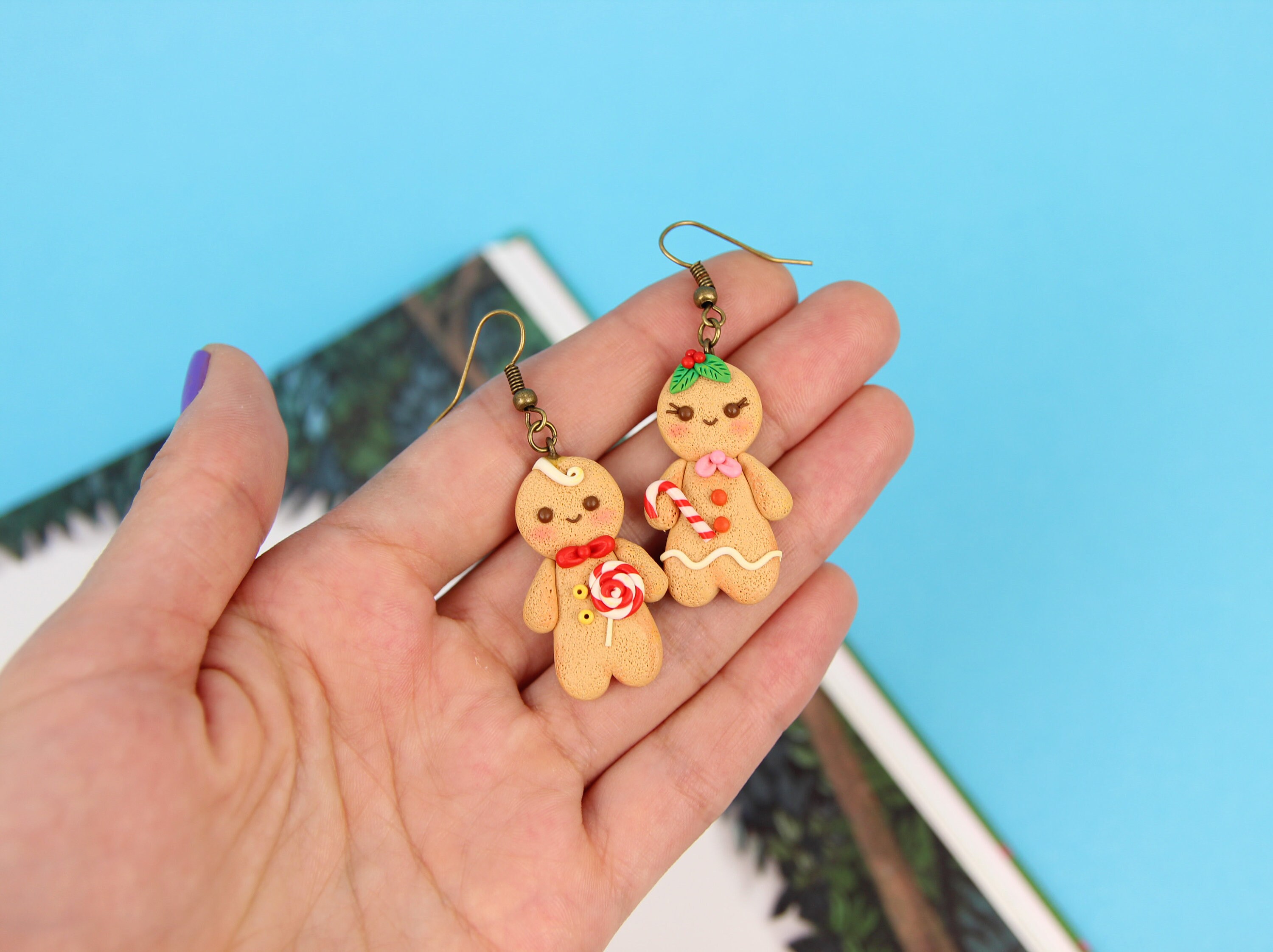 Gingerbread Man Earrings Gift for Kids Funny Christmas | Etsy
