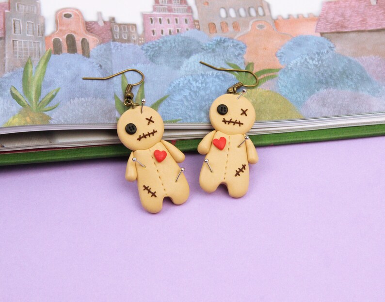 Voodoo Doll Necklace, Halloween Witch Gift, Black Magic Keychain ...