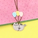 Pusheen on Balloons Necklace, Funny Birthday Gift, Cute Cat Jewelry ...