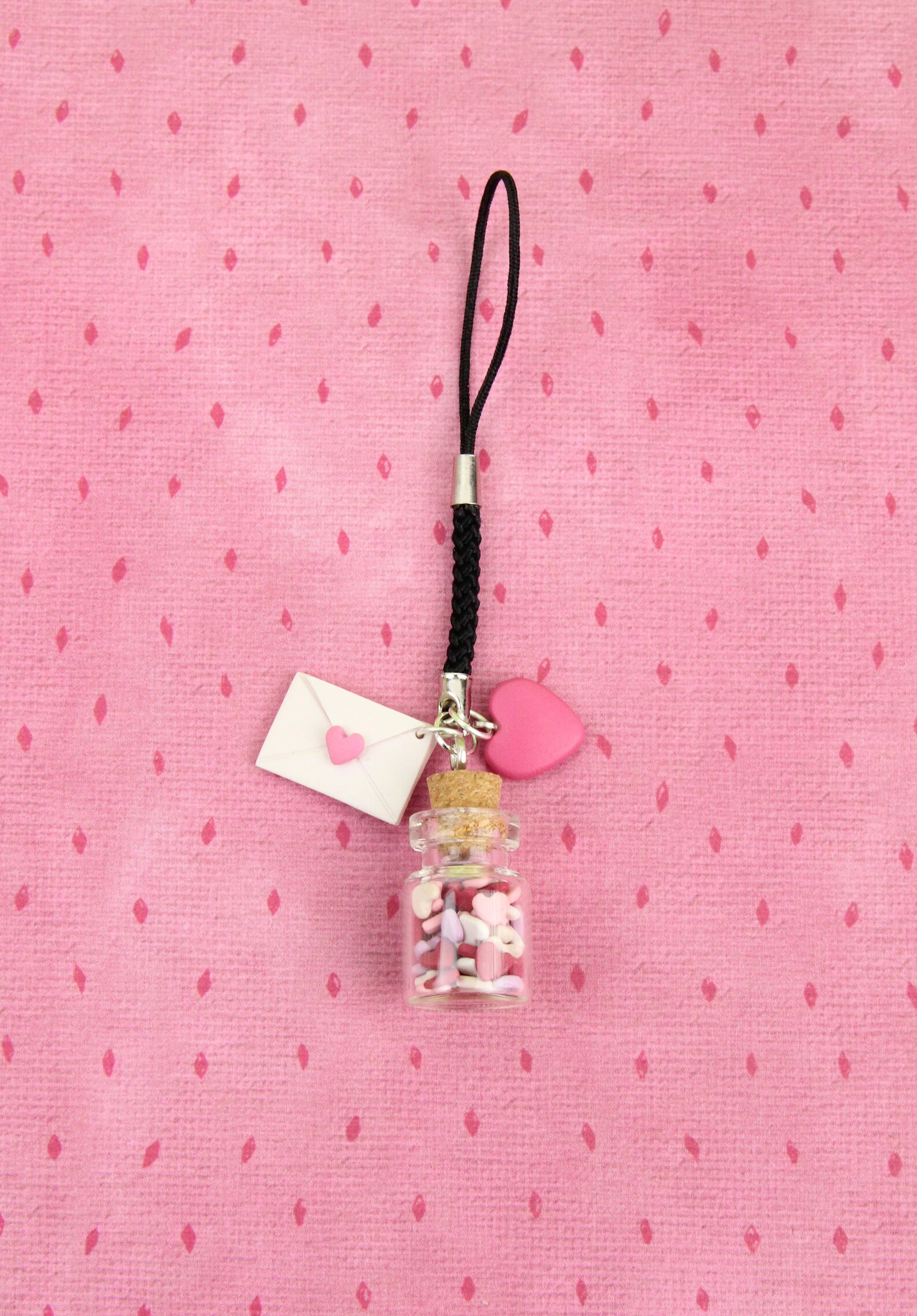 Mini Bottle With Hearts Keychain Valentines Day Gift Glass | Etsy