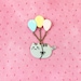 Pusheen on Balloons Pin, Gift for Kids, Birthday Party Jewelry, Gray ...