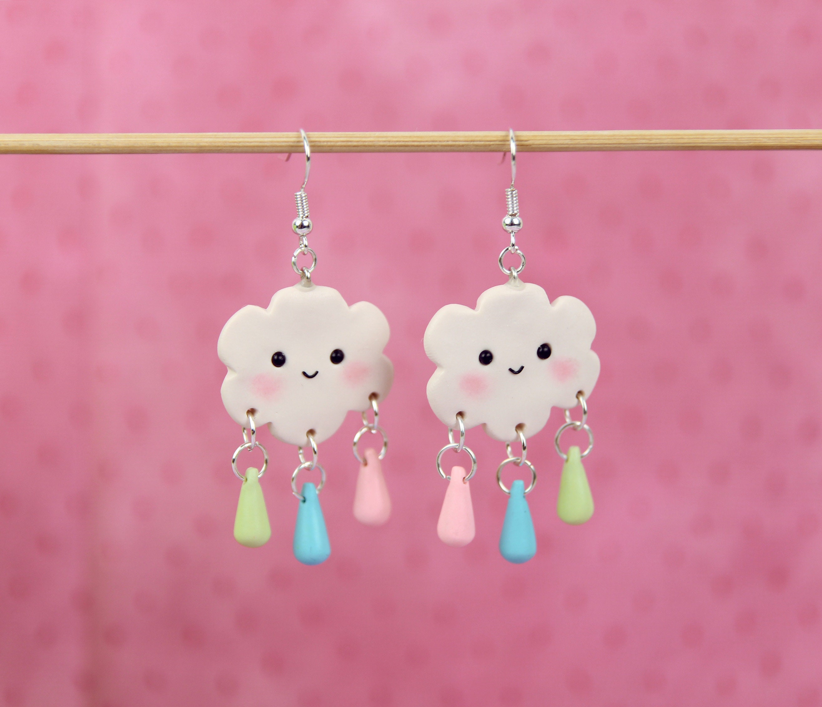 Kawaii Cloud Brooch Rainy Weather Jewelry Raindrop Badge | Etsy