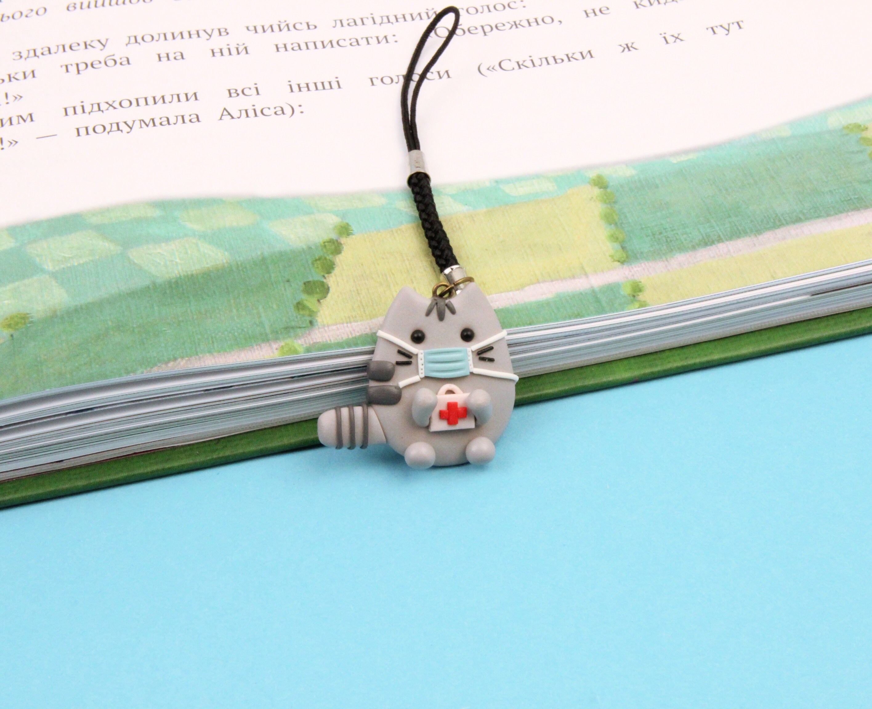 Pusheen in Face Mask Keychain Medical Keychain Gift for | Etsy