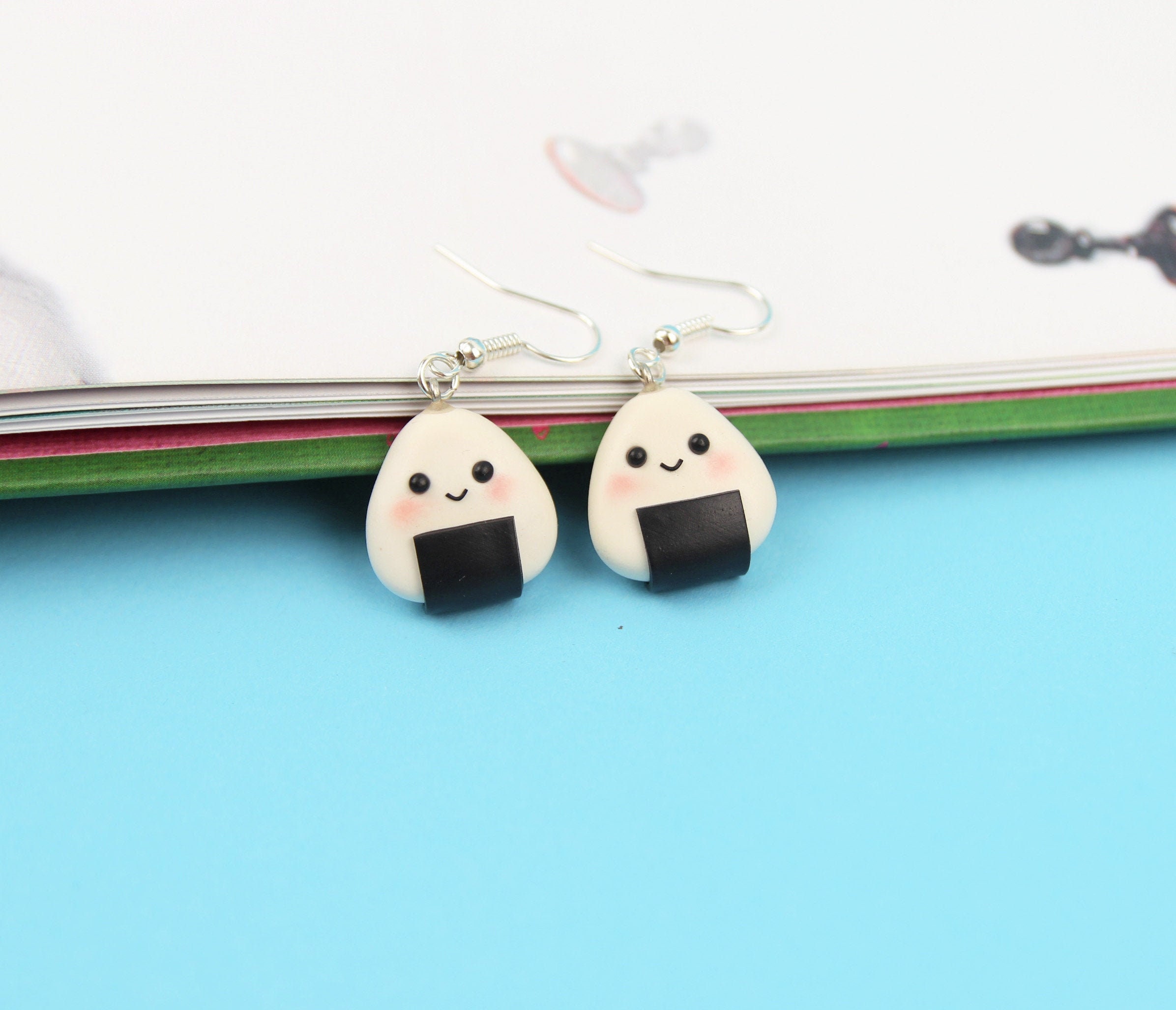 Onigiri Earrings Kawaii Rice Ball Jewelry Japan Lover Gift | Etsy