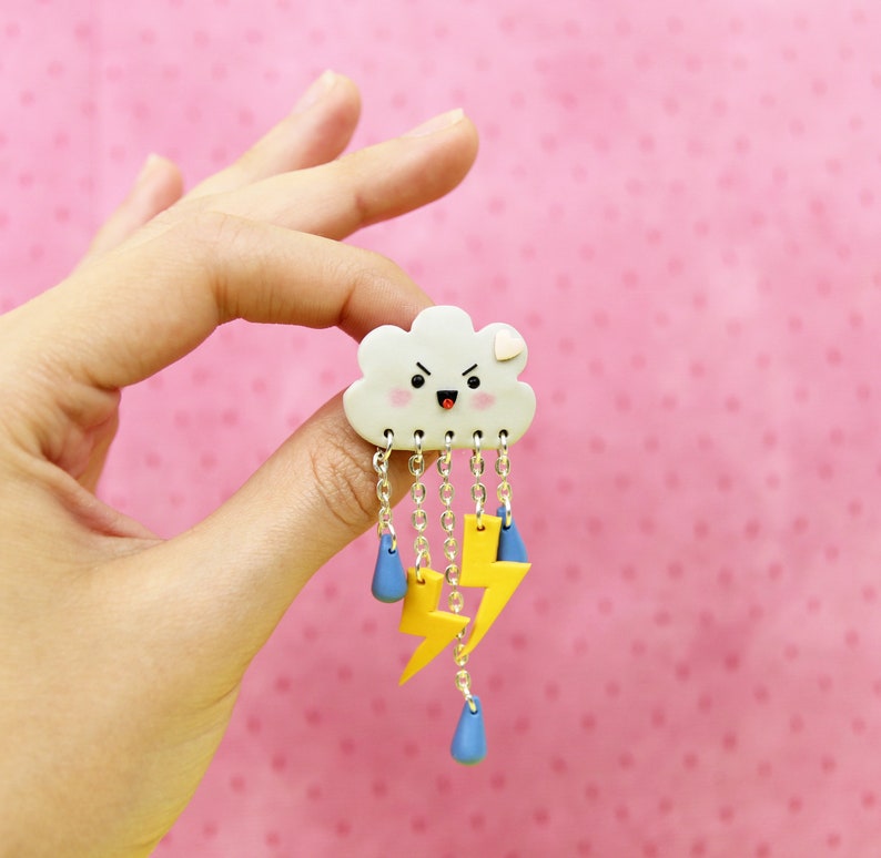 Thunderstorm Necklace Gift For Friends Storm Cloud Pendant | Etsy