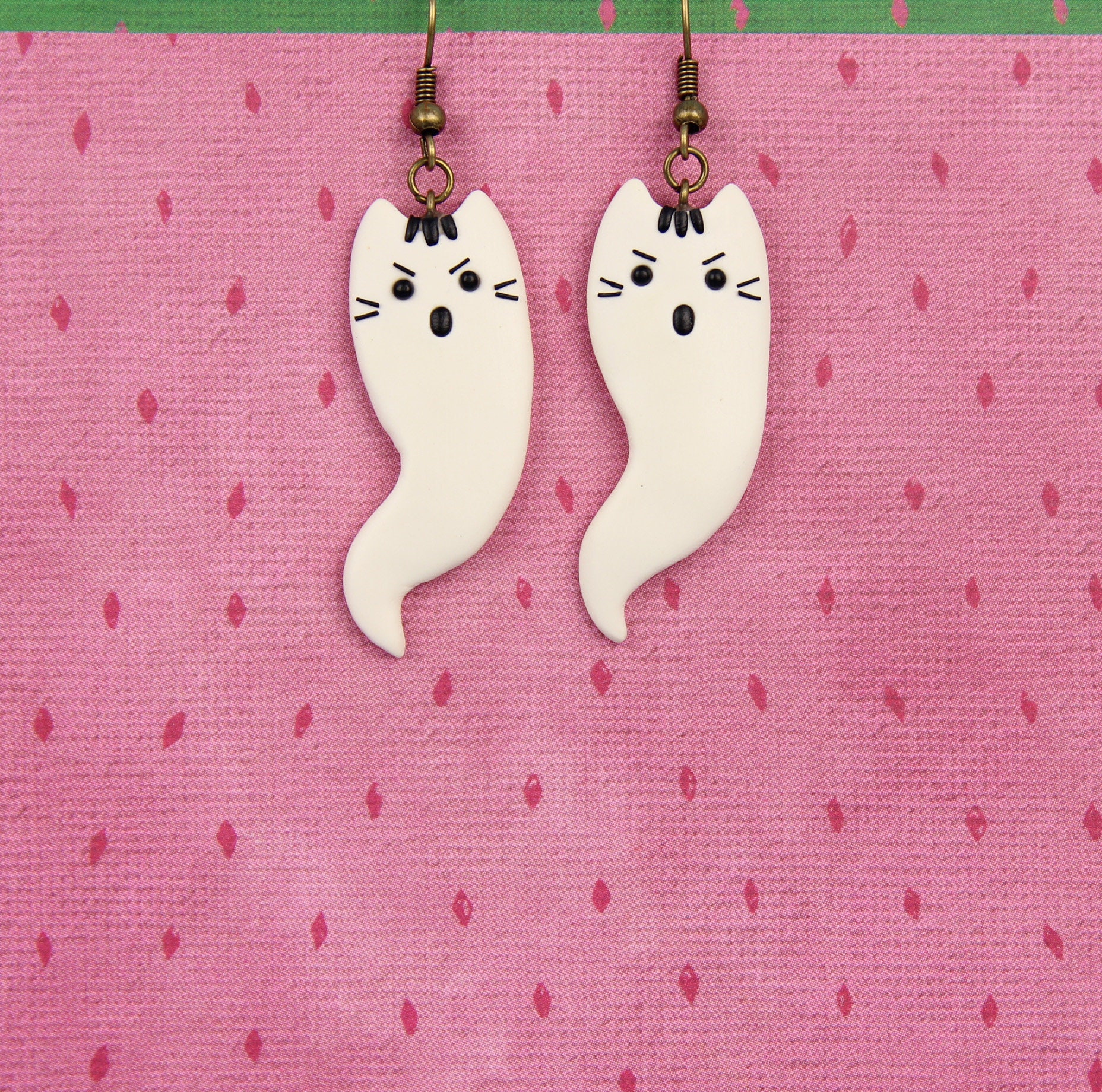 Pusheen Ghost Earrings, Halloween Party Gift, Spooky Animal Earrings ...