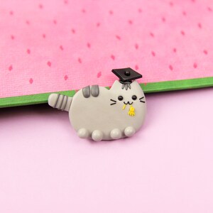 Grad Pusheen Badge, College Graduate Gift, Student Cat Pin, High School ...