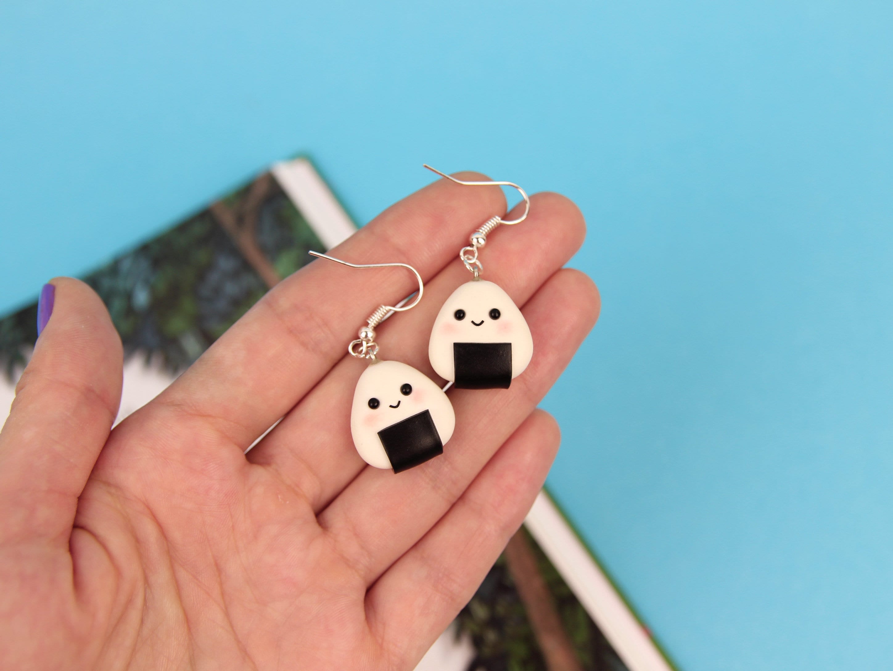 Onigiri Earrings Kawaii Rice Ball Jewelry Japan Lover Gift | Etsy