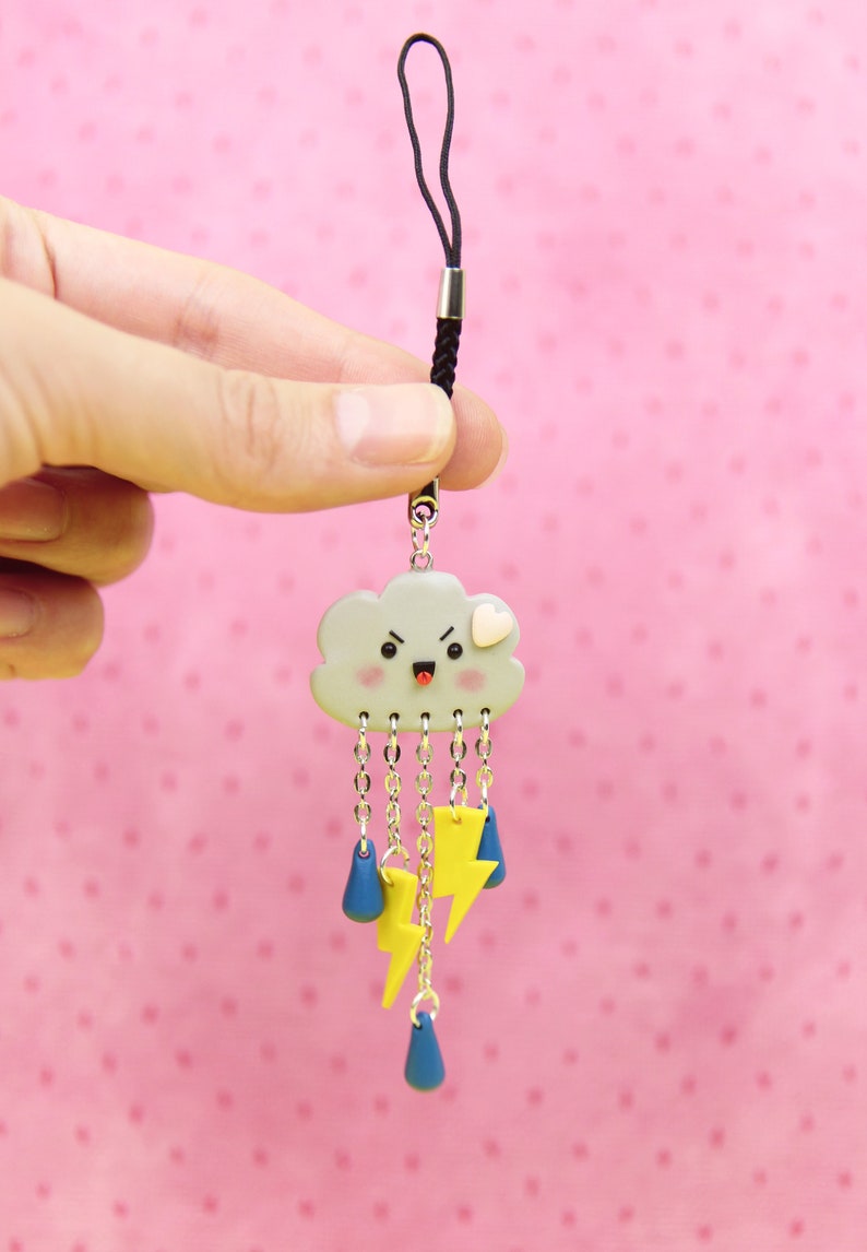 Thunderstorm Necklace, Gift for Friends, Storm Cloud Keychain ...