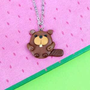 Beaver Keychain, Woodland Animal Charm, Funny Wildlife Necklace, River ...
