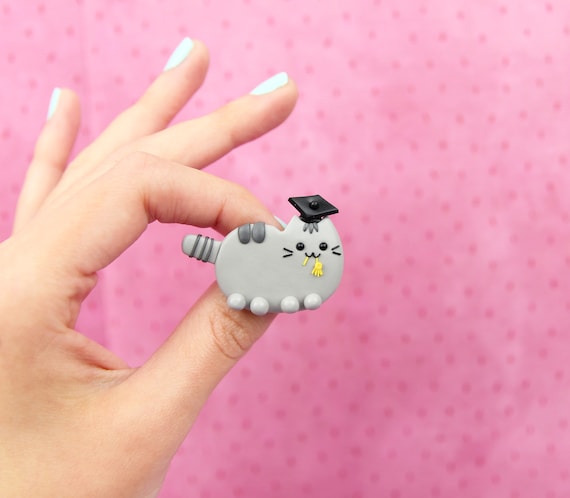 Grad Pusheen Badge College Graduate Gift Student Cat Pin | Etsy