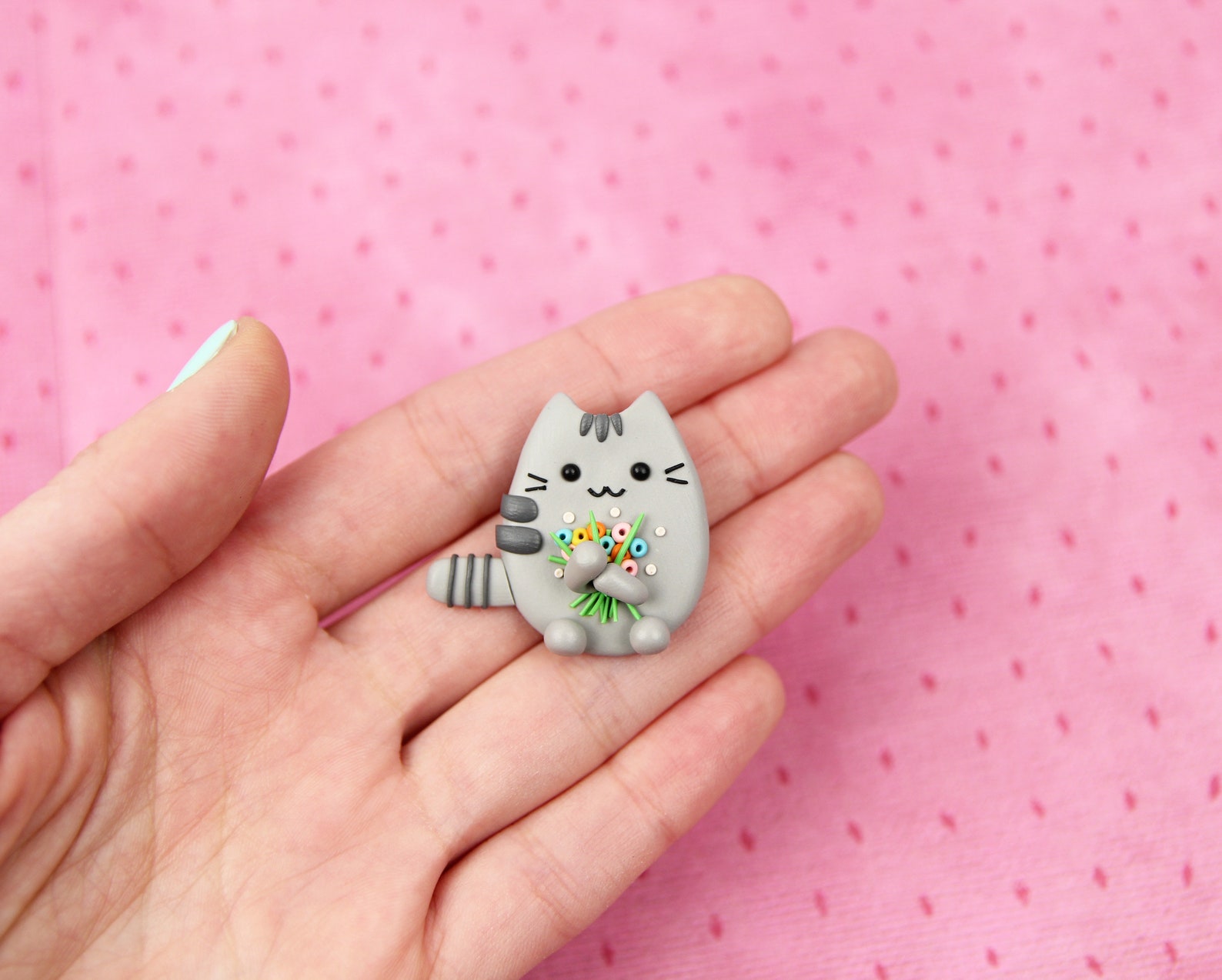 Spring Pusheen Pin Gift for Daughter Funny Animal Brooch - Etsy