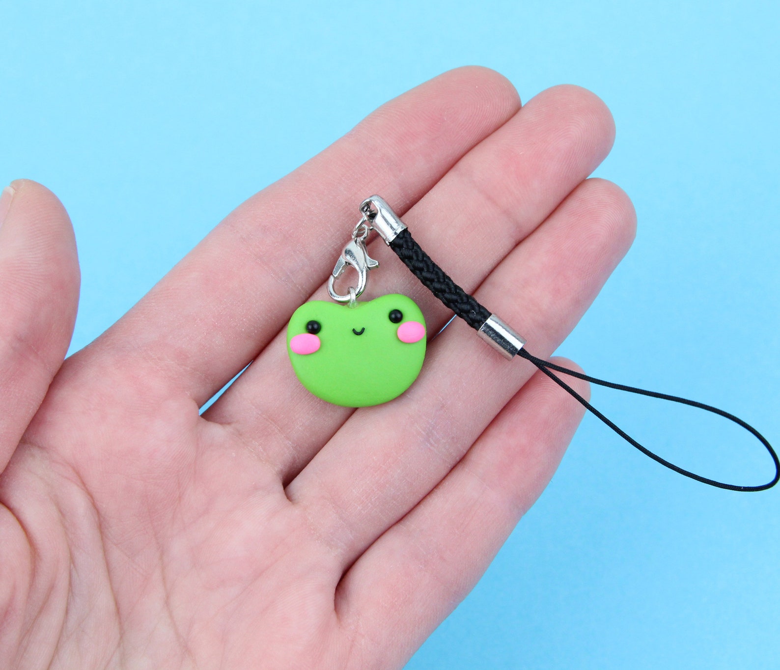 Tiny Green Frog Necklace Kawaii Goblincore Charm Keychain | Etsy