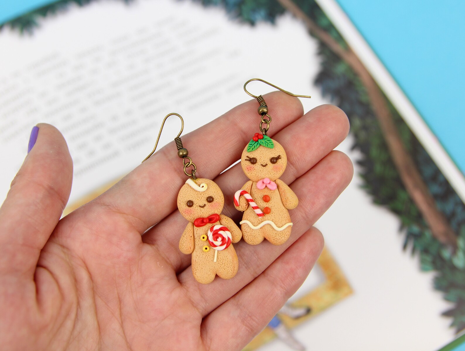 Gingerbread Man Earrings Gift for Kids Funny Christmas - Etsy