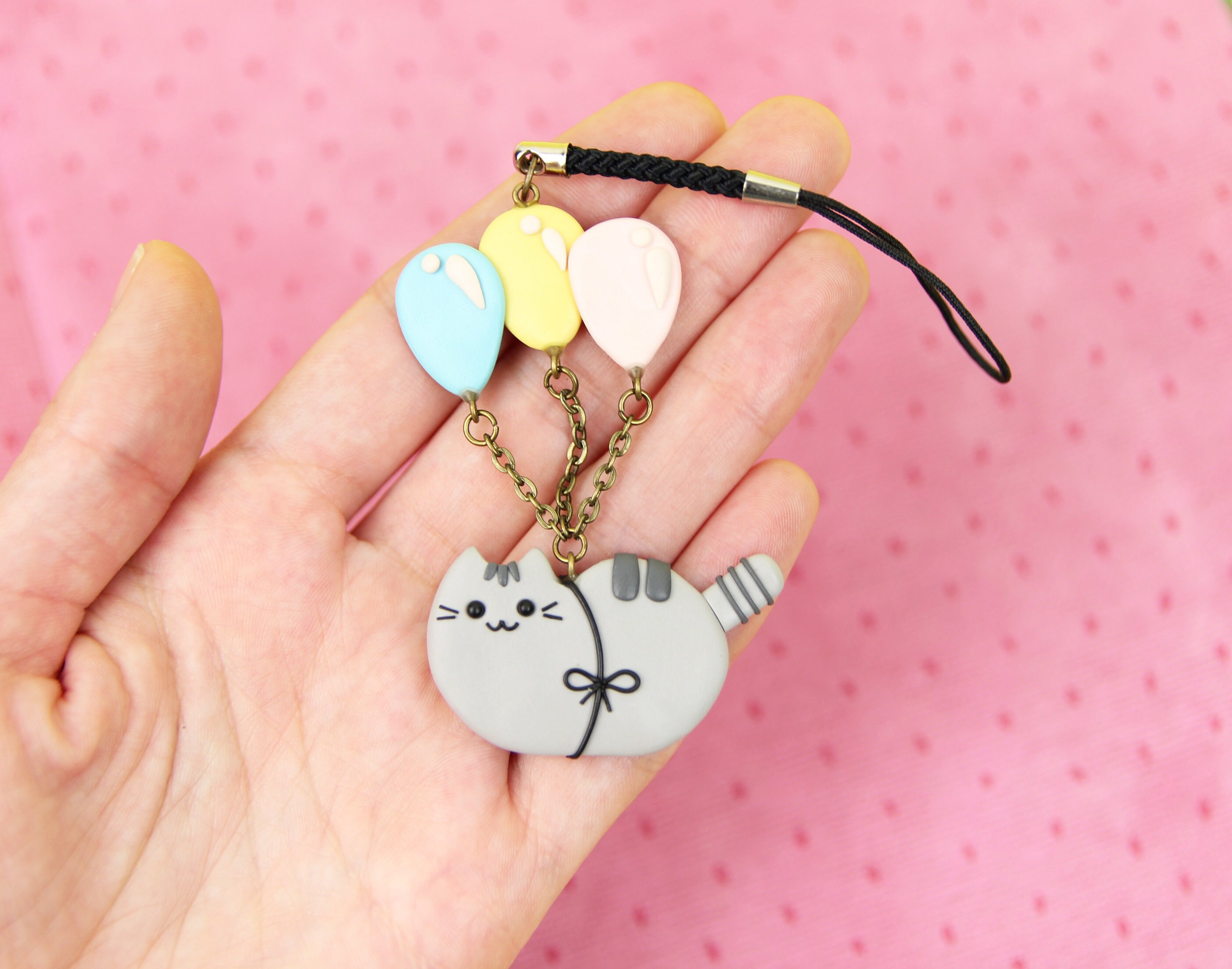 Pusheen on Balloons Keychain Gift for Friends Funny Cat | Etsy UK