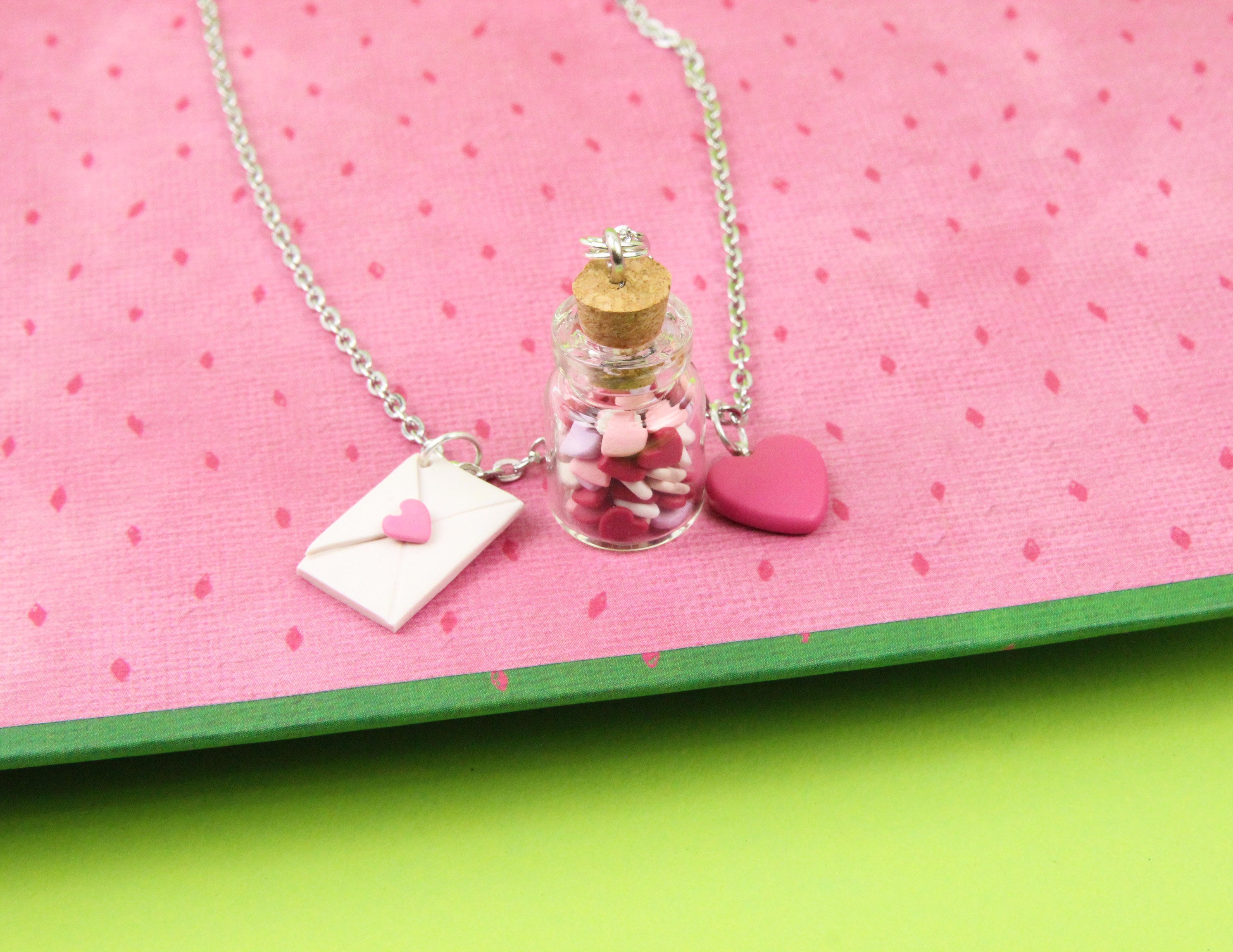 Mini Bottle With Hearts Keychain Valentines Day Gift Glass | Etsy