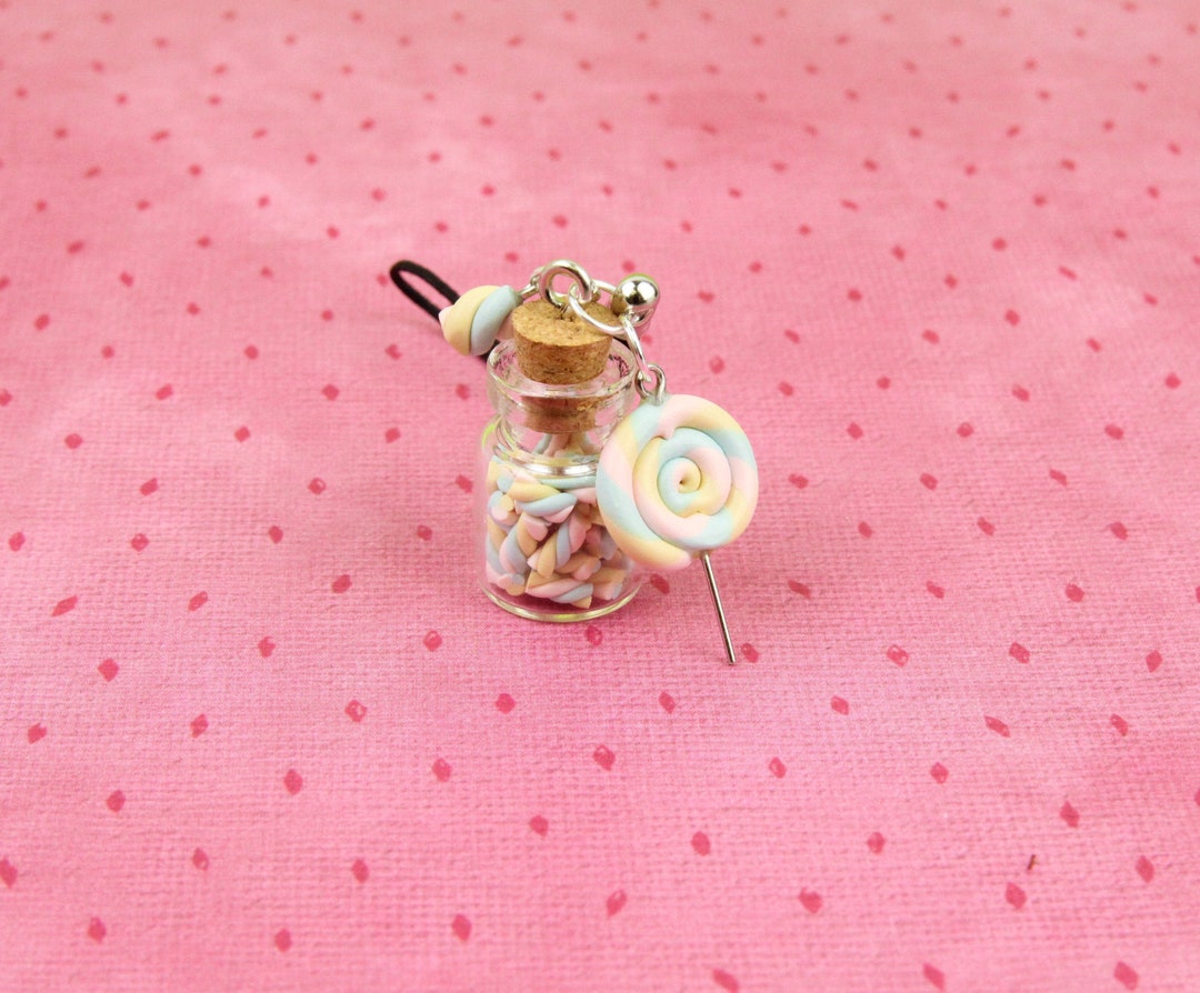 Mini Bottle With Marshmallow Keychain, Cute Birthday Gift, Glass Jar ...