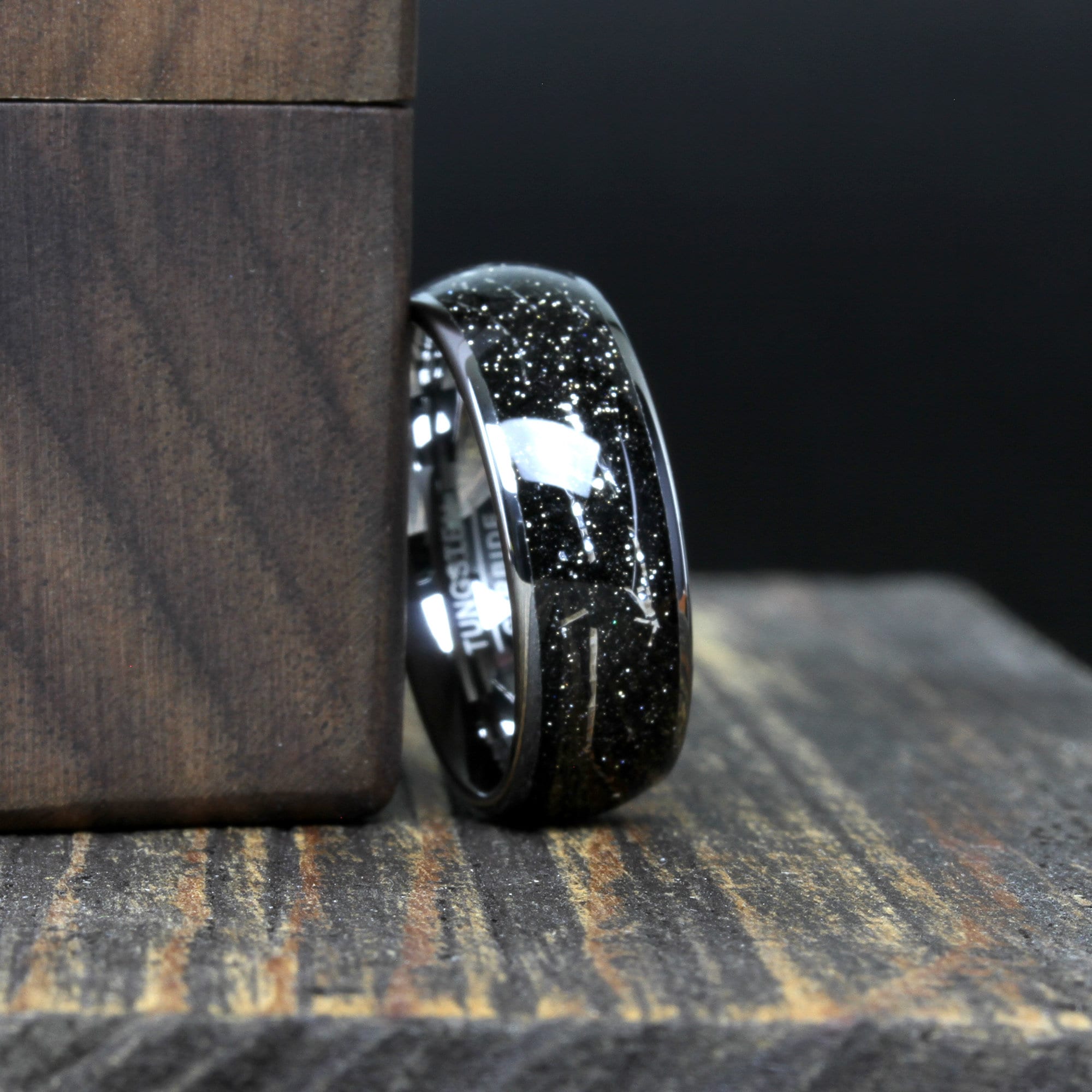 Tungsten Ring Set Galaxy Meteorite Ring His & Hers Tungsten - Etsy