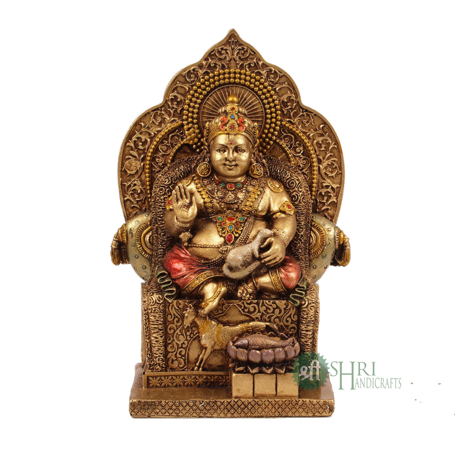 Kuber Statue 18cm Sitting Kuvera Statue God Of Wealth Kubera Etsy