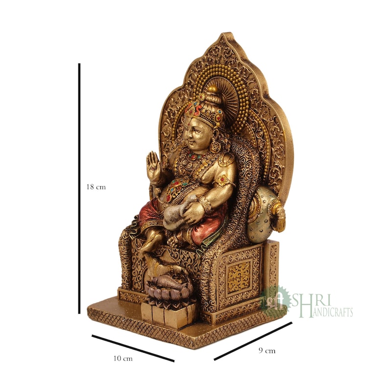 Kuber Statue 18cm Sitting Kuvera Statue, God of Wealth, Kubera Shakti ...