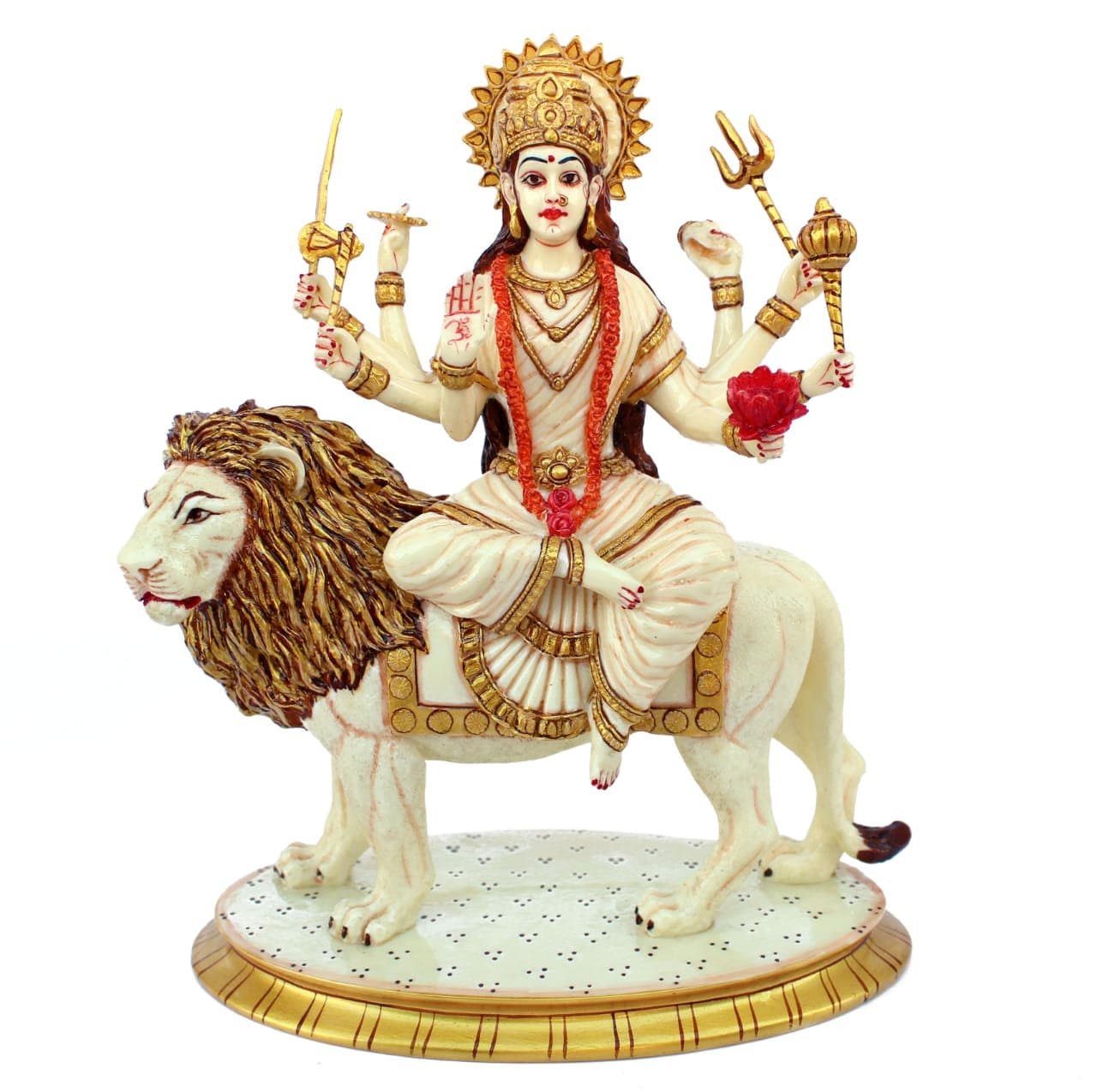Durga Maa Statue 26 CM Hand Painted Dust Marble Goddess Durga - Etsy UK
