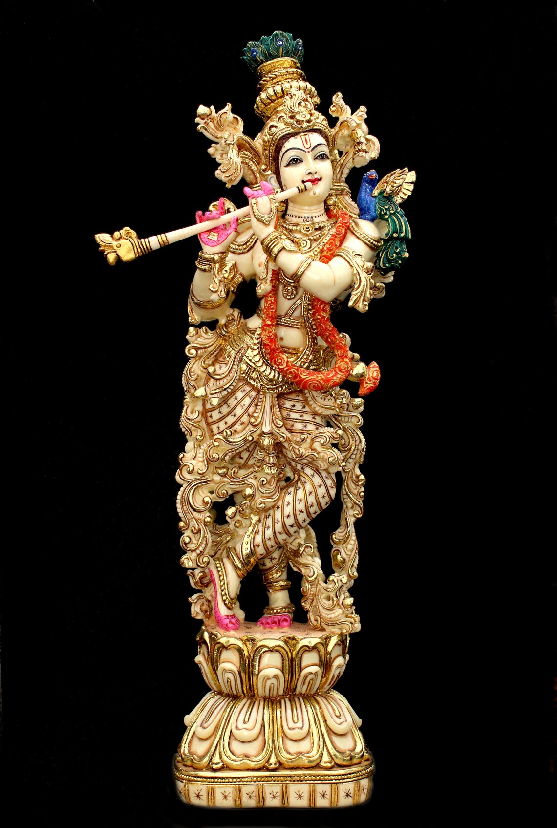 Krishna Statue Gift for Him Big Krishna Sculpture Hindu God | Etsy