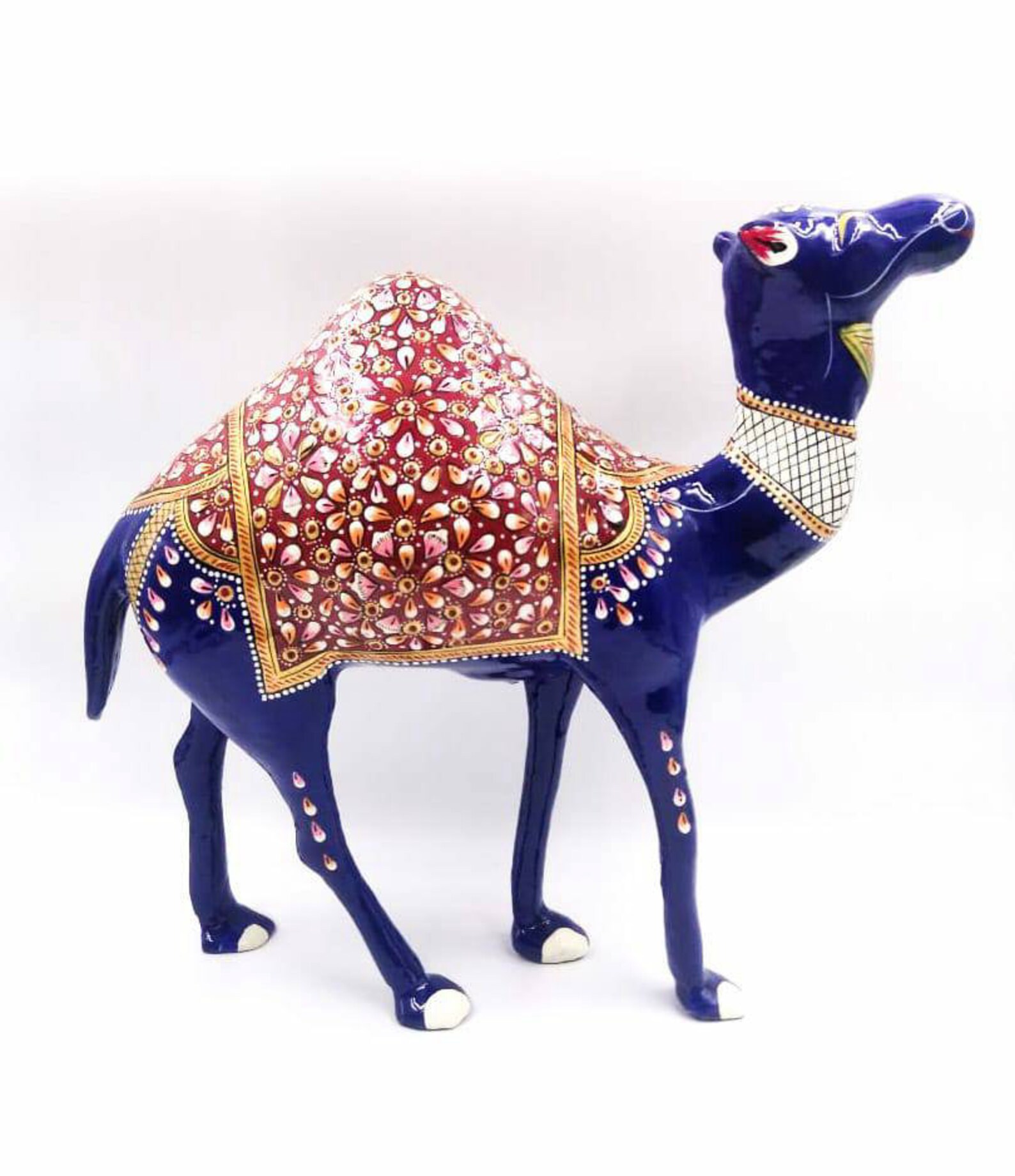Handmade Metal Camel Sculpture Meenakari Embossed Painting - Etsy