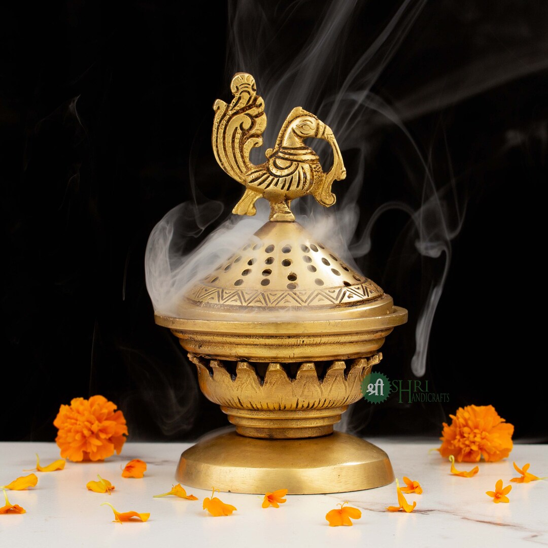 Brass Dhuni Deepak, Brass Dhoop Dhani for Pooja, Brass Decorative Diyas ...