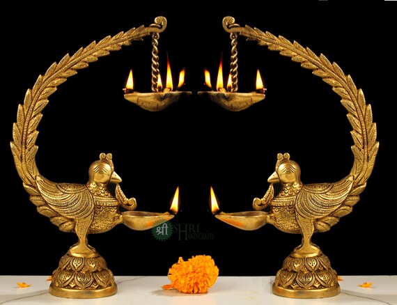 Brass Annam Bird Diya for Home Temple Brass Oil Lamp Stand - Etsy