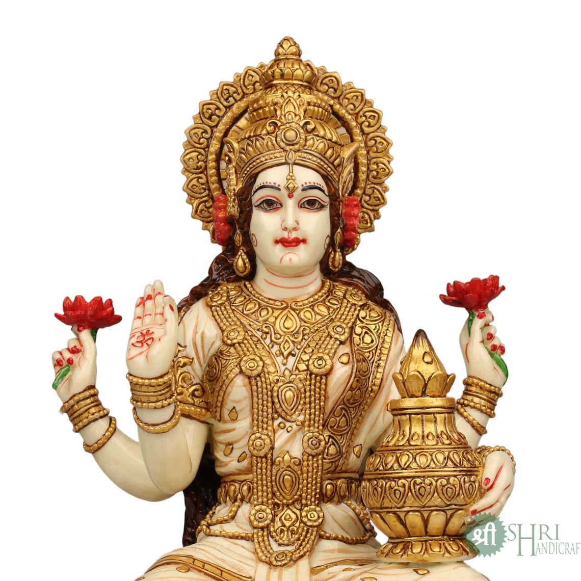 Hindu Lakshmi Goddess of Wealth Statue, Good Fortune, Lakshmi Idol ...