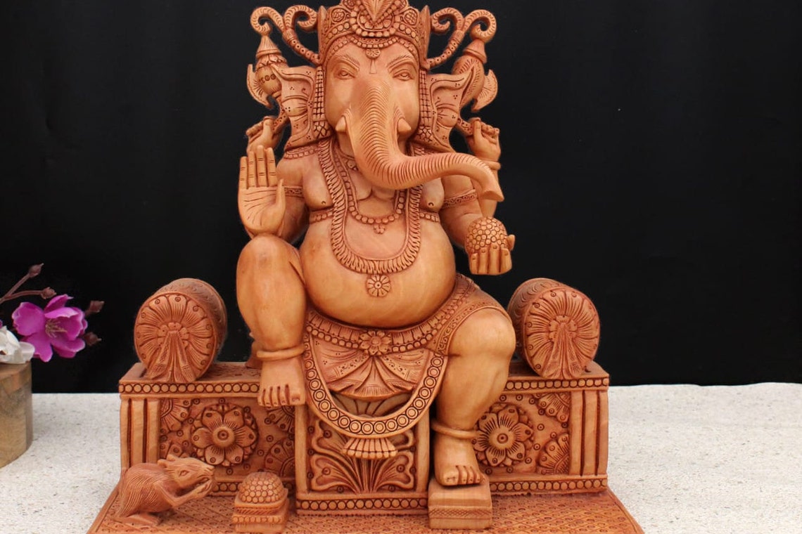 Lord Ganesha Statue Exclusive Ganesha Sitting Statue Good | Etsy