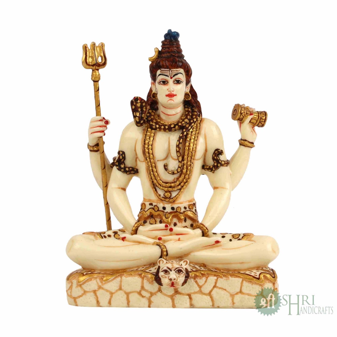 Shiva Statue 15CM Small Size Hand Painted Resin Marble Dust Lord Shiva ...