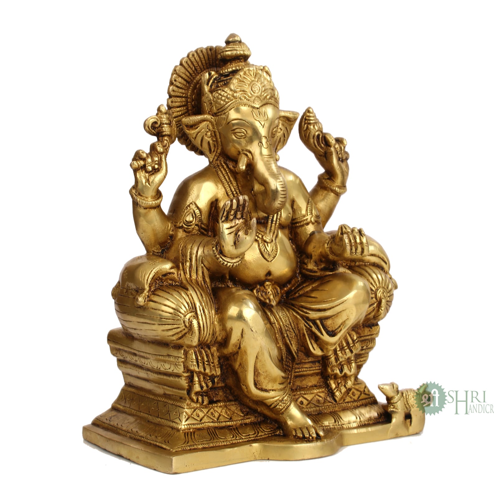 Brass Ganesha Statue 24 Cm Brass Ganesh Sculpture Religious - Etsy
