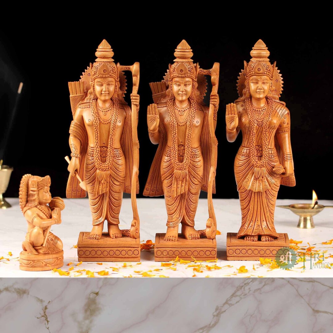 Ram Darbar Statue Mandir Hindu God Lord Rama, Lord Laxman Goddess Sita ...