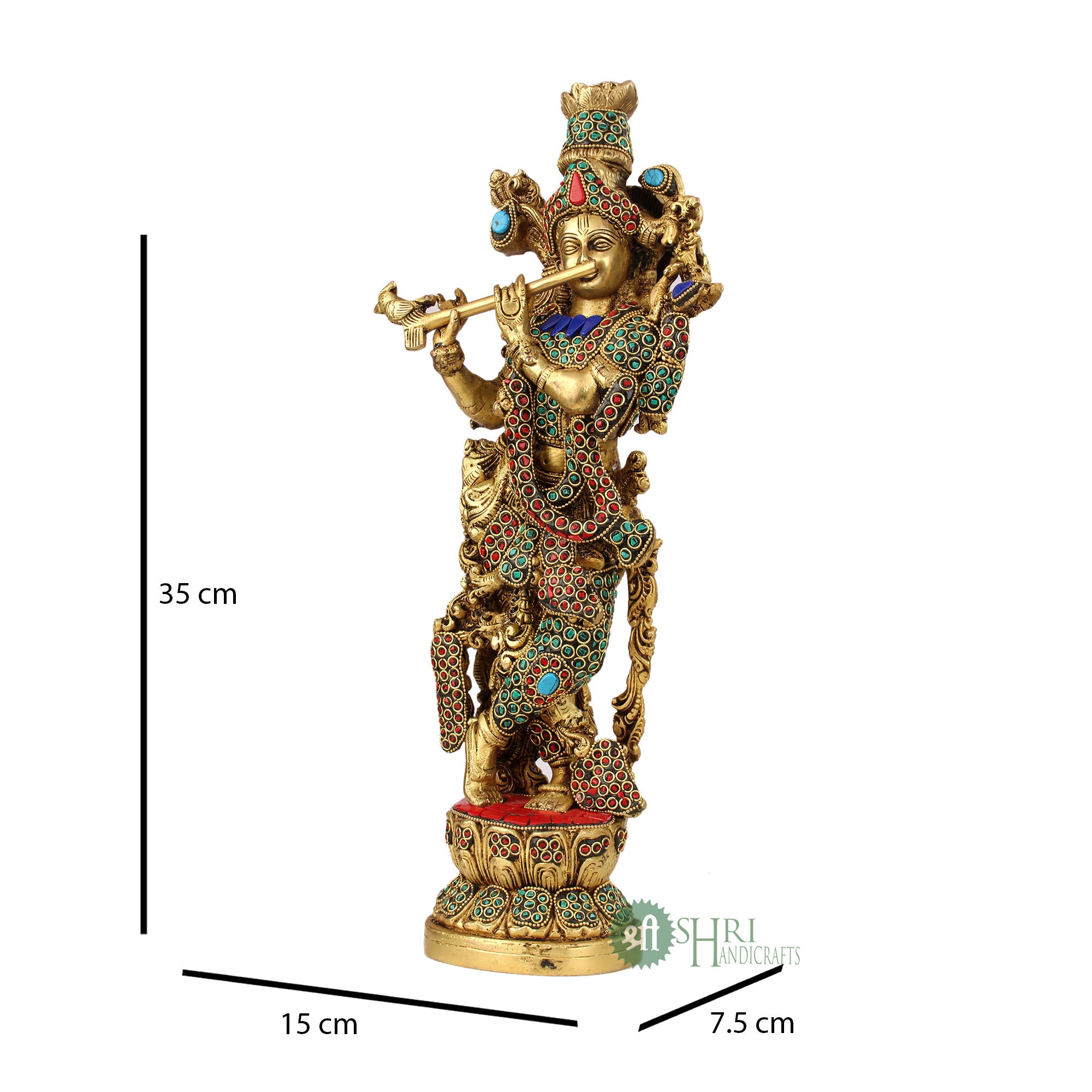 Brass Krishna Statue Hare Krishna Statue God Of Lover Etsy