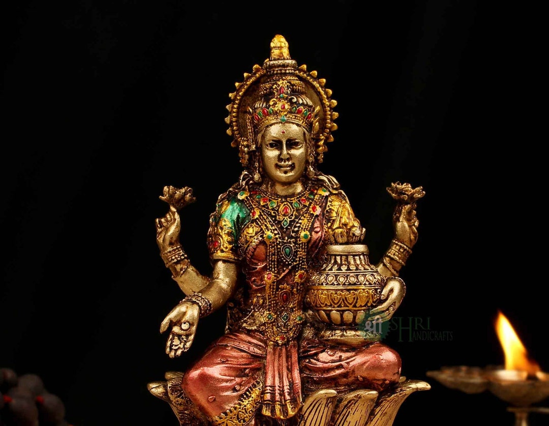 Goddess Lakshmi Statue, Goddess Laxmi Statue, 18cm Sitting Lakshmi ...
