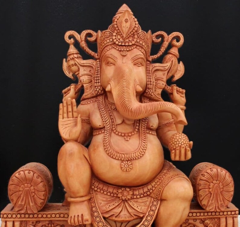 Lord Ganesha Statue Exclusive Ganesha Sitting Statue Good - Etsy