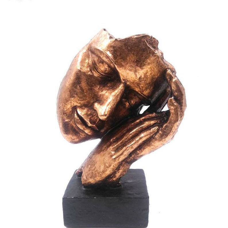 Creative Abstract Decor Statue Face & Hand Statues and - Etsy