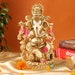 Lord Ganesha Statue Handmade Sitting Gold Painted Sculpture - Etsy