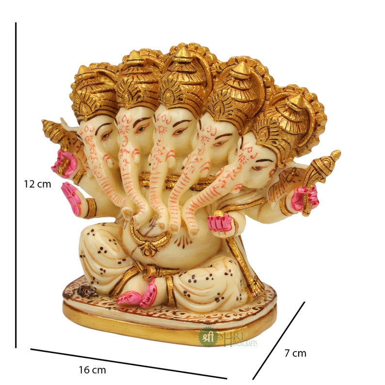 Lord Ganesha Statue/five Face Ganesha Statue/vinayak/good Luck Gift/god ...