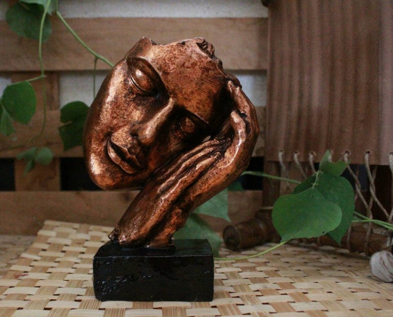 Creative Abstract Decor Statue Face & Hand Statues and - Etsy
