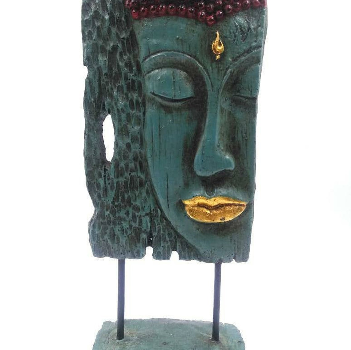 12" Handmade Buddha Panel Statue Table Desk Decor Meditating Idol Gifts ...