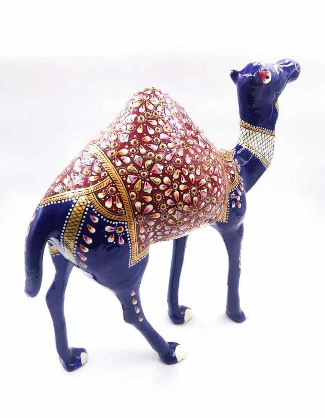 Handmade Metal Camel Sculpture Meenakari Embossed Painting - Etsy