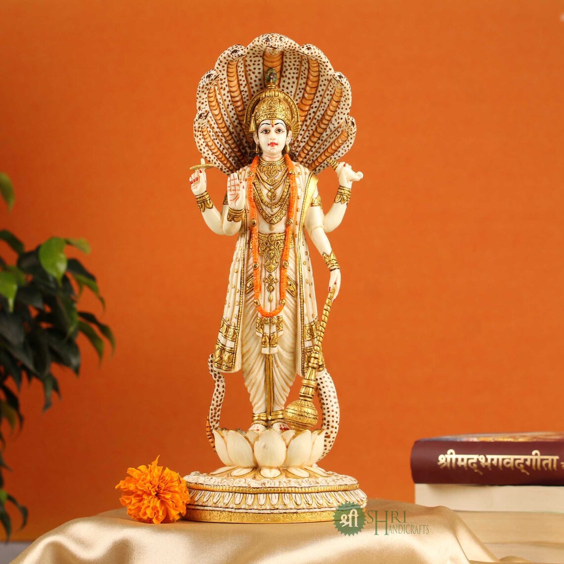 Lakshmi Narayan Idol Standing Vishnu Laxmi Hand Painted Marble | Etsy