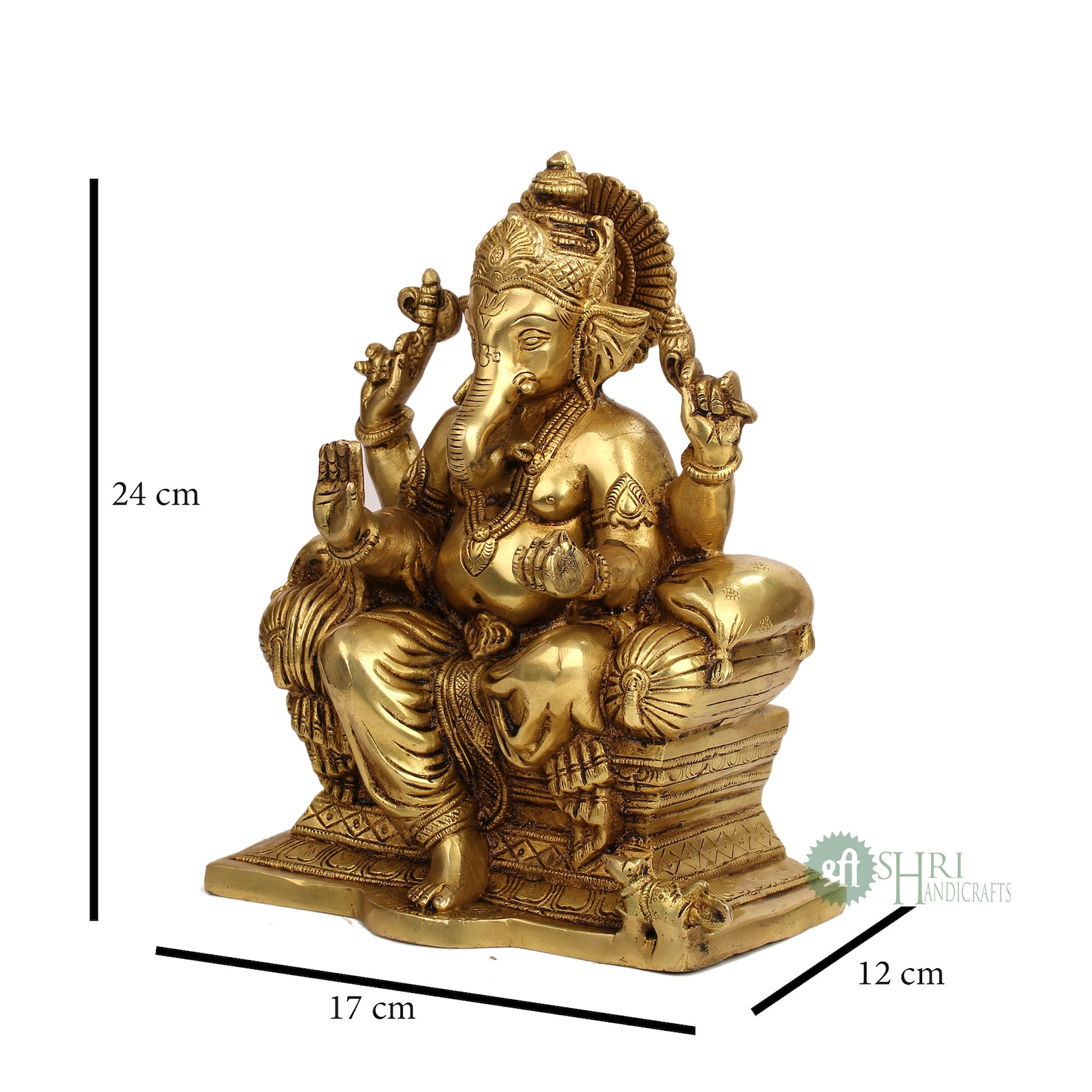 Brass Ganesha Statue 24 Cm Brass Ganesh Sculpture Religious - Etsy